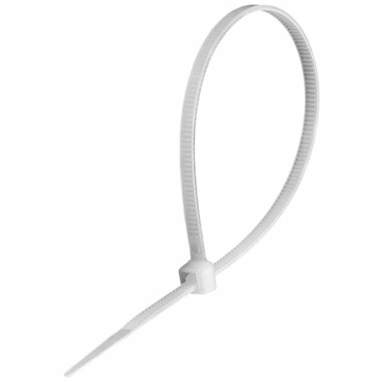 Стяжка хомут нейлоновая Exegate CV66-250x4.8W нейлон 6.6, 250x4.8мм, неоткрывающаяся, halogen free, -40°C - +85°C, белая, 100 шт.