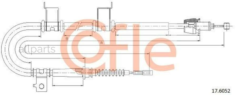 COFLE 92176052 трос ручника левый! L=1673\ KIA Ceed 1.4-2.0i/CRDi 06>