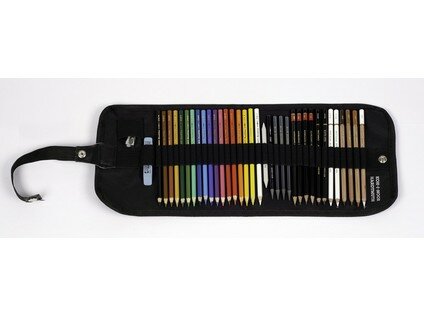 Набор графических материалов MONDELUZ 8891 37 предметов тканевый пенал-скрутка