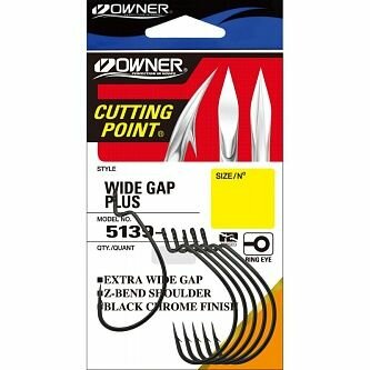 Крючки офсетные Owner Wide Gap Plus 1/0. (6 шт. в упаковке)