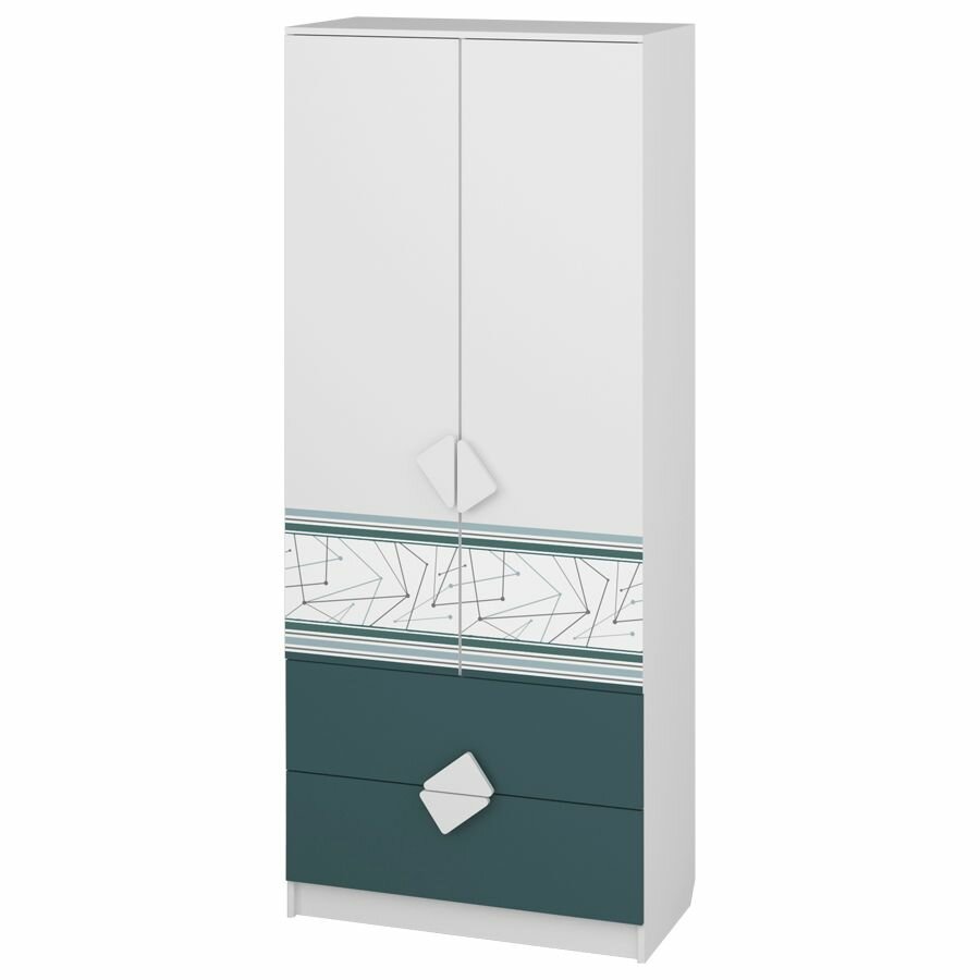 Пенал с ящиками Серия "Рокси" (ЛДСП белый/лаванда) (Премиум) (Премиум)