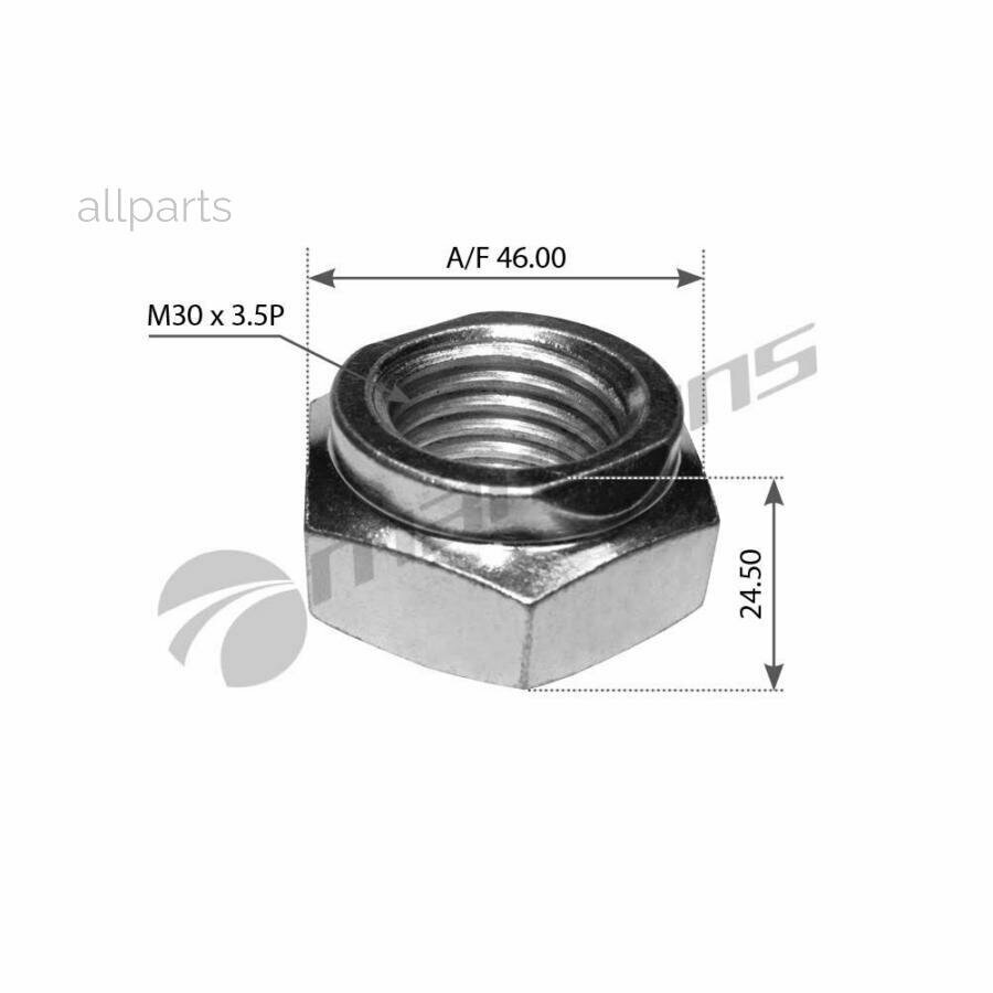 MANSONS 300098 гайка! самоконтрящаяся конус с одной стороны M30x3.5 H=24 SW46\ SAF