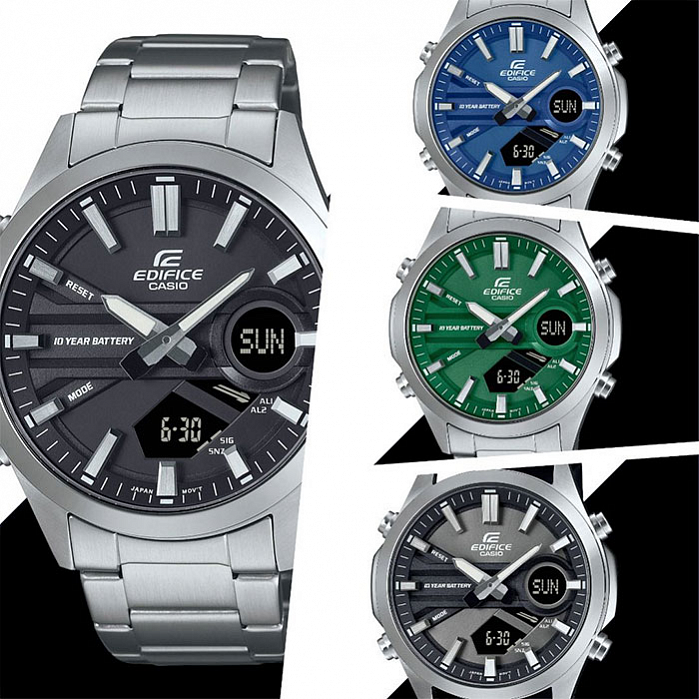 Наручные часы CASIO Edifice, зеленый, — фото 1