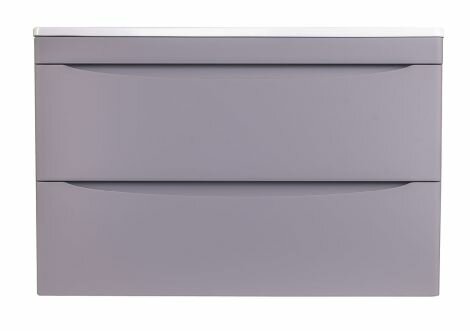 Тумба с раковиной Style Line Бергамо мини 90 (2 ящ.) подвесная, Люкс антискрейтч серый, PLUS