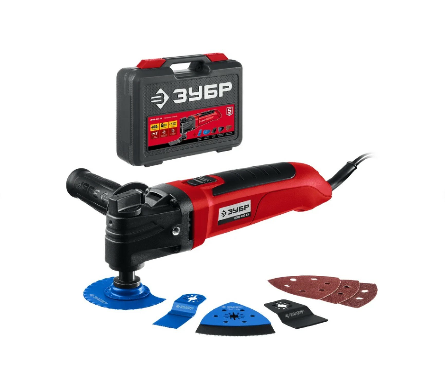 Реноватор ЗУБР 400 Вт, с набором насадок, кейс МФИ-400 КН