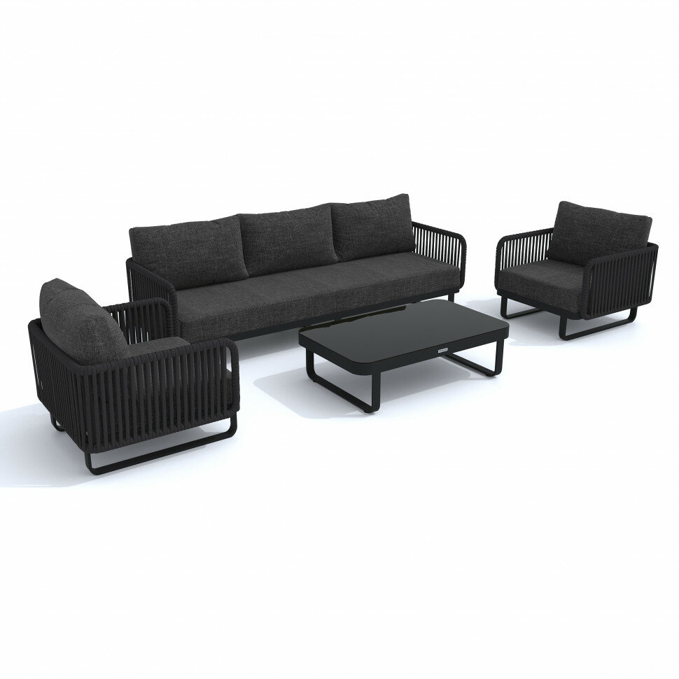Лаунж зона Ideal Patio Bellisa с трехместным диваном ткань маренго, каркас карбон