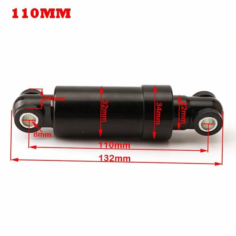 110/125/150 мм задний амортизатор для электрического велосипеда, подвеска, Черный, black 110mm