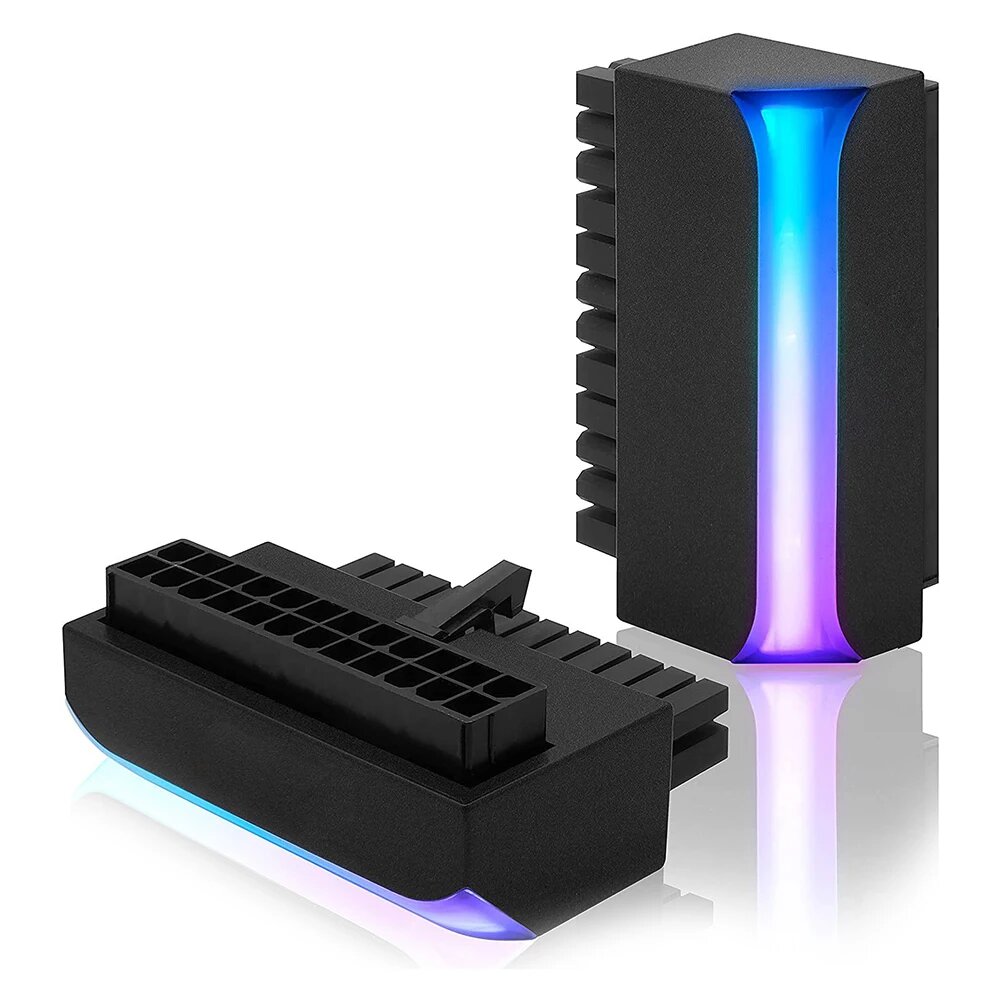 ATX 24-контактный 90-градусный разъем питания 5 В 3-контактный адаптер питания ARGB «мама-папа» для настольной материнской платы Блок питания ПК