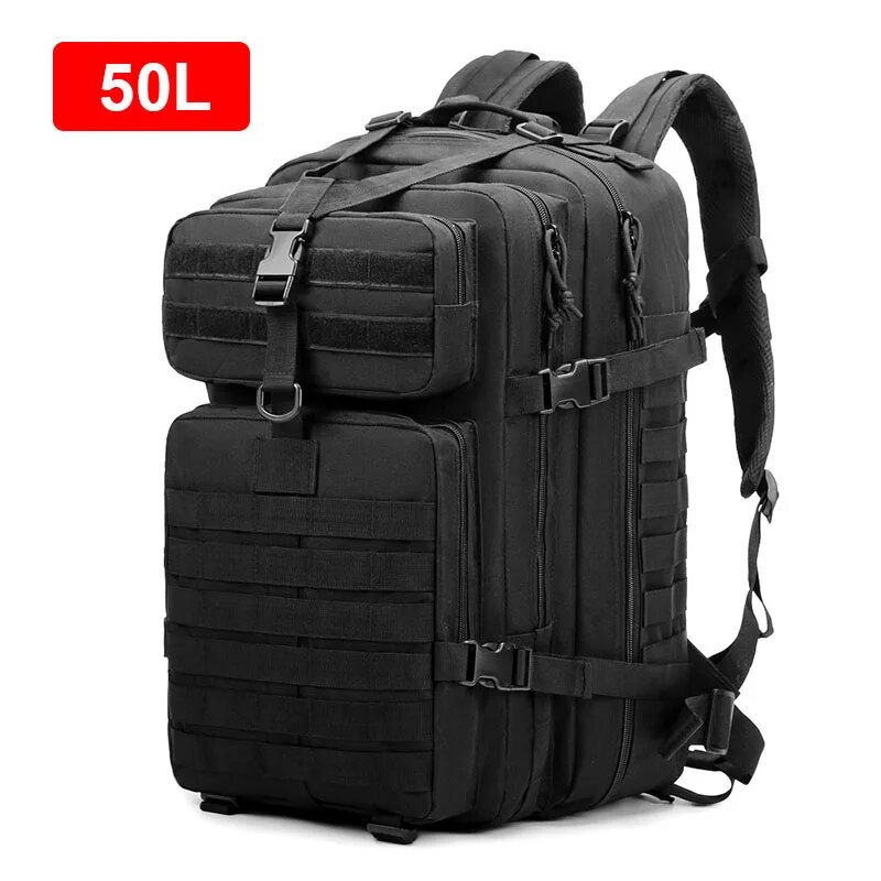 Черный тактический рюкзак 50L