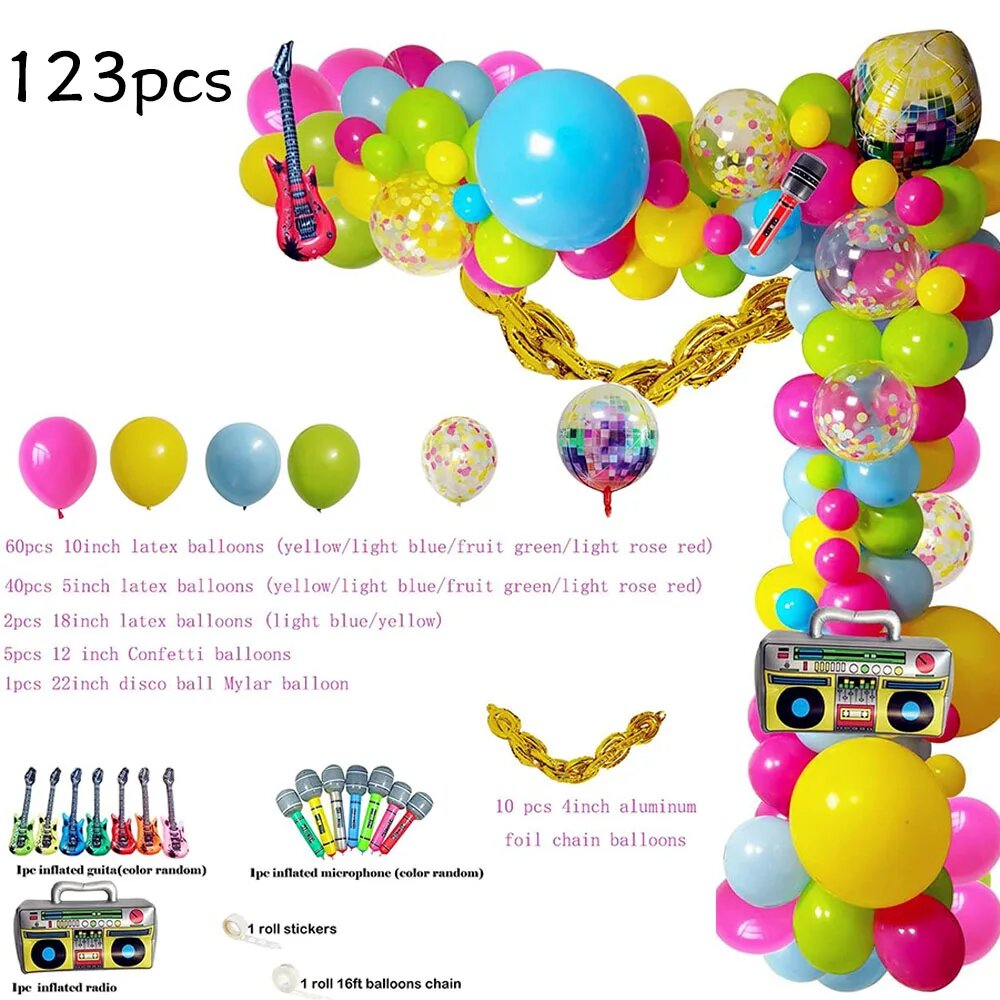 Золотисто-фиолетовые латексные шары для вечеринки в стиле 80-90-х youyouhuan 123pcs