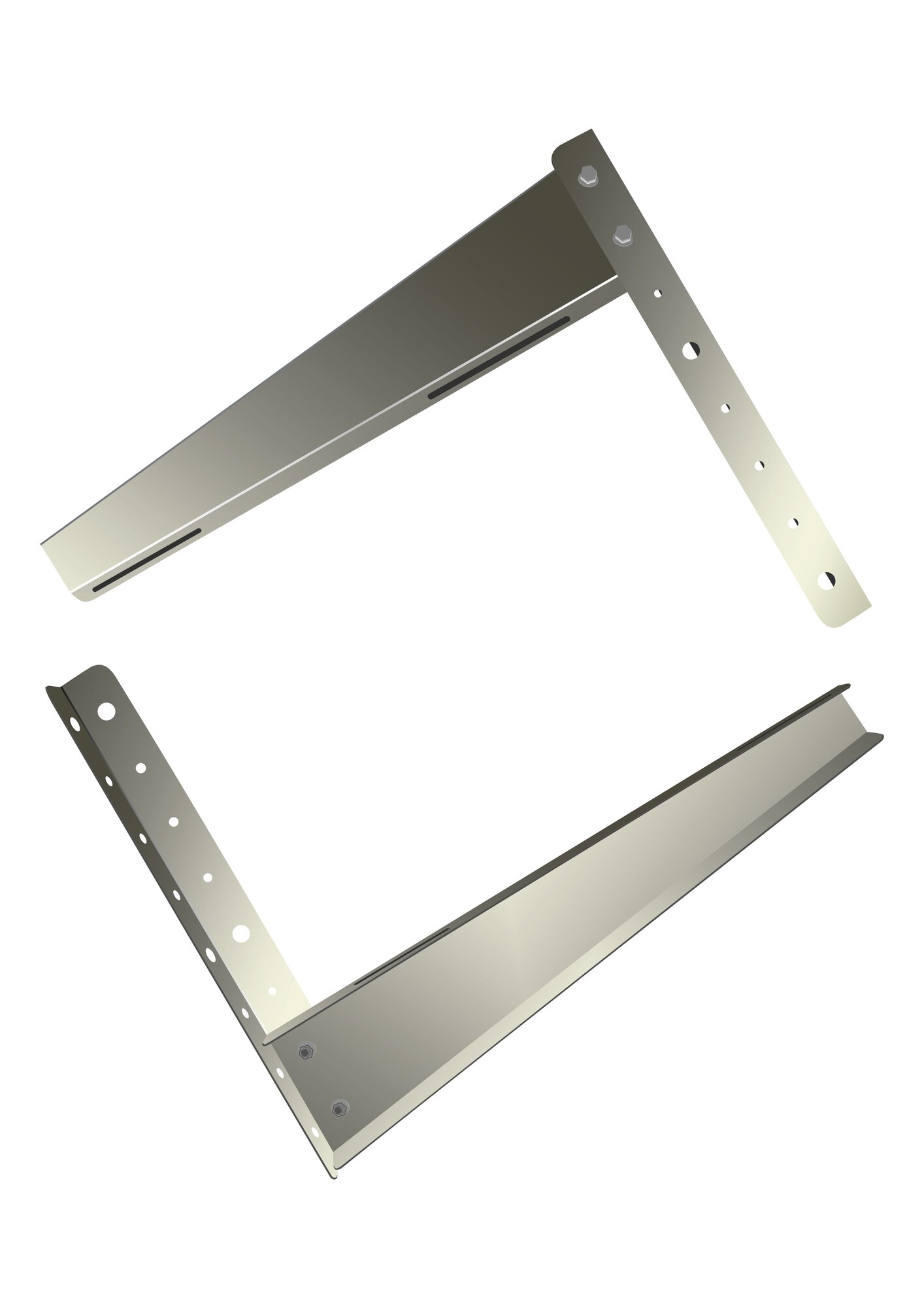 Кронштейн для кондиционеров, оцинкованной стали, 370x450x50 мм, 1,5 мм толщина