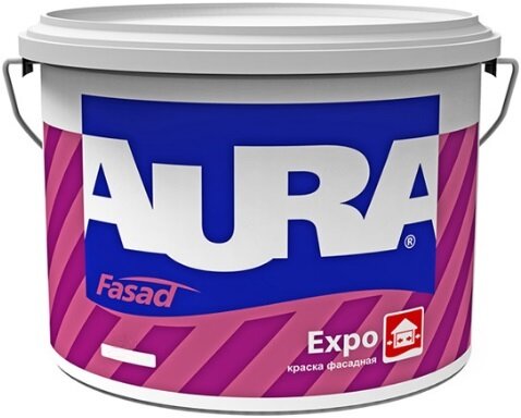 Краска Фасадная Aura Fasad Expo 2.7л Матовая, Водно-Дисперсионная, Укрывистая / Аура.