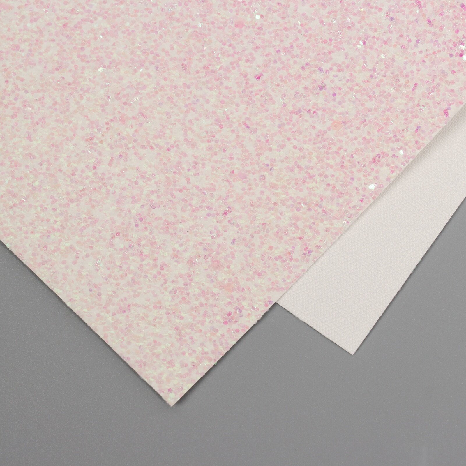 Лист для творчества искусственная кожа «Крупные блёстки», бело-розовый лист 33×20 см, толщина 0.84 мм