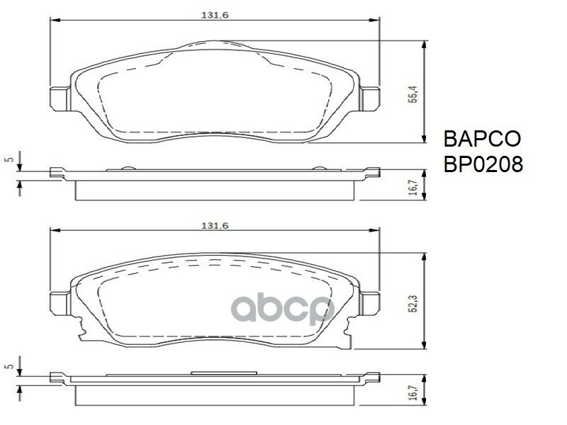 Колодки тормозные дисковые передние BAPCO арт. BP0208