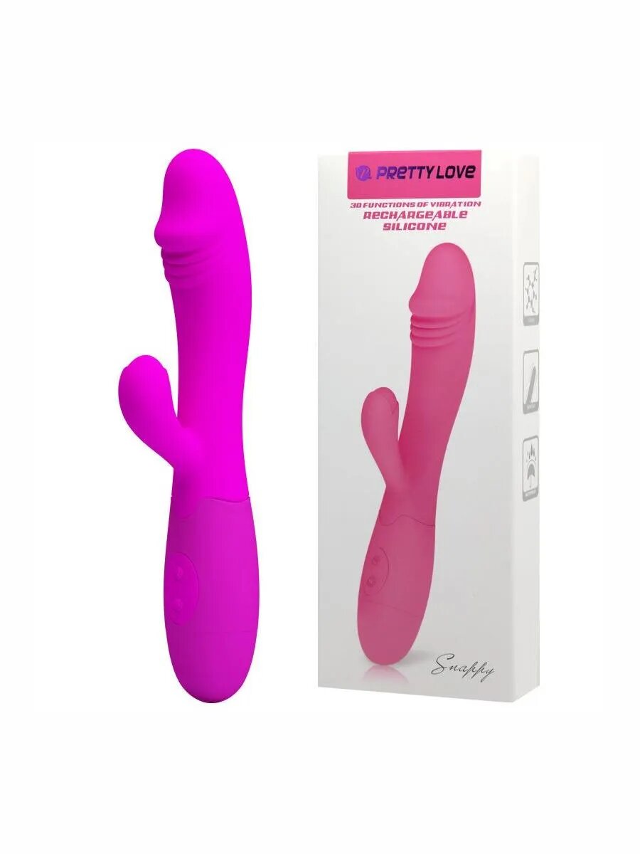 Лиловый перезаряжаемый вибратор Snappy с клиторальным