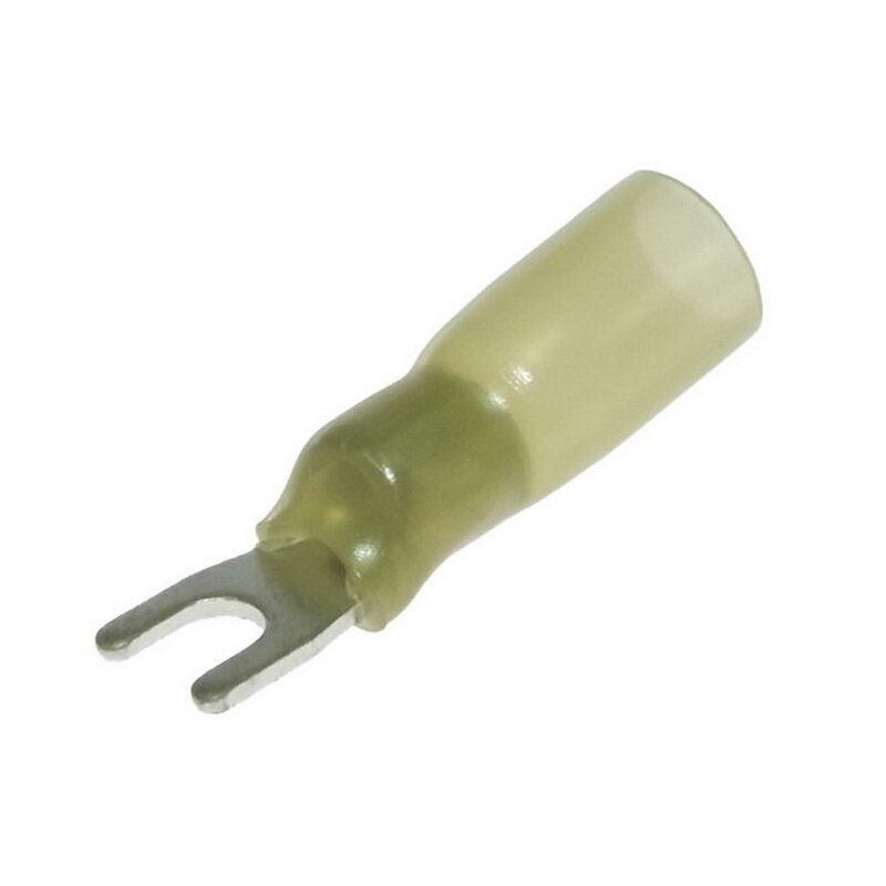 Наконечник кабельный вилочный изолированный 5.5-3.5 HST, 19 А, 12-10 AWG, желтый, латунь луженая