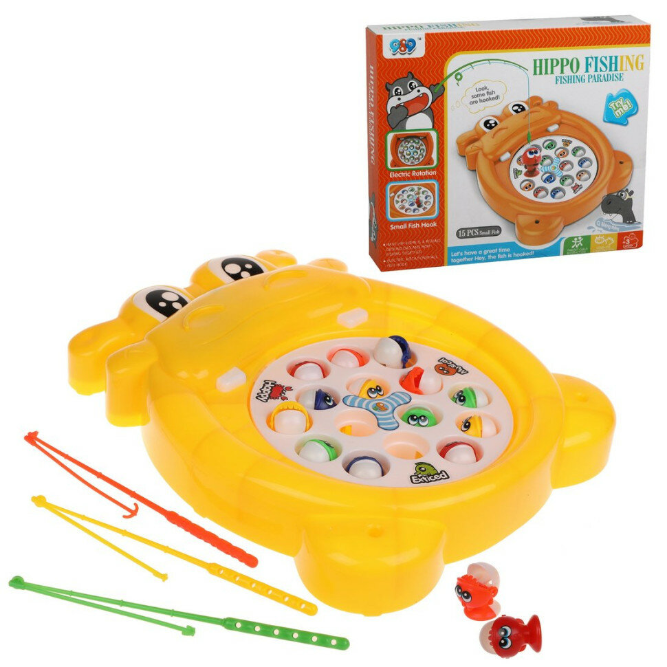 Игра настольная "Рыбалка", звук, в компл. предм. 19шт, эл. пит. ААх2шт. не вх. в компл, кор.