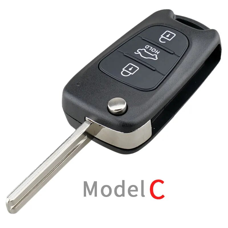 3-кнопочный корпус дистанционного ключа автомобиля с необрезанным лезвием, сменный корпус Type C