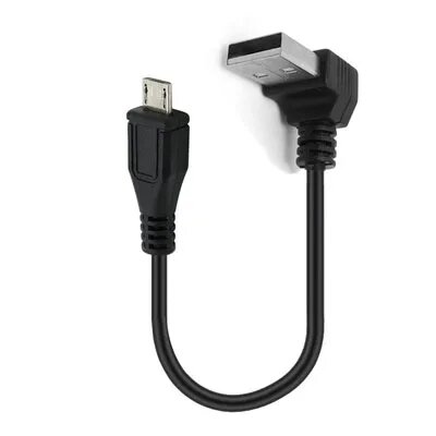 Угловой Micro USB кабель, 25см, черный, NO.10