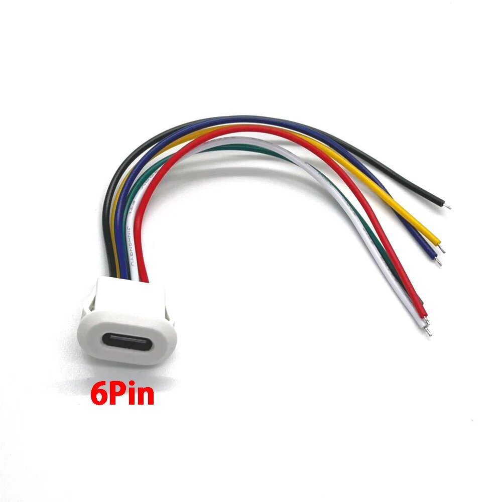 Водонепроницаемый USB-C разъем LAJQTAO 2P-6P 6Pin white