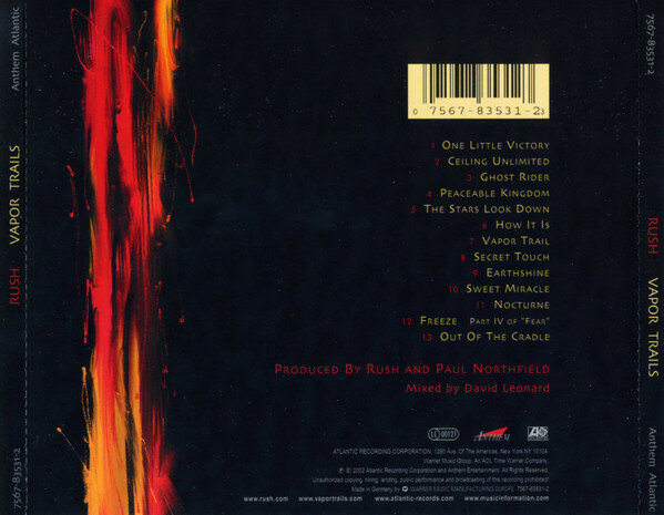 Rush "CD Rush Vapour Trail" — фото 1