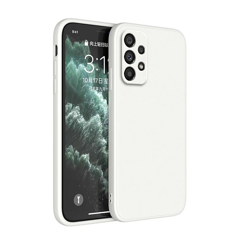 Квадратный Чехол Из Жидкого Силикона Samsung A52S 5G WHITE
