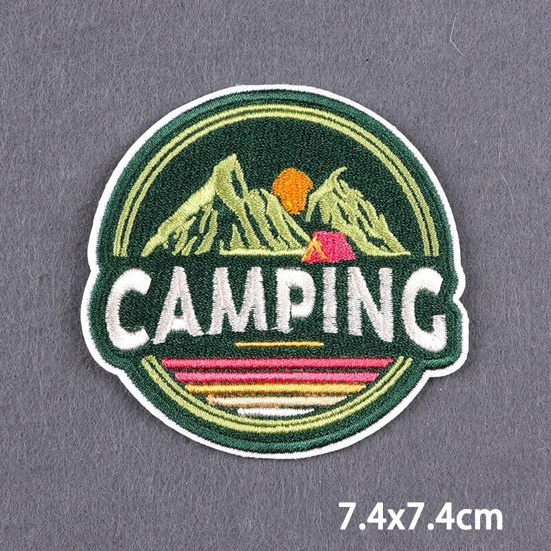 Вышивка Camping, темно-зеленый, 7.4x7.4 см, PE7032CT