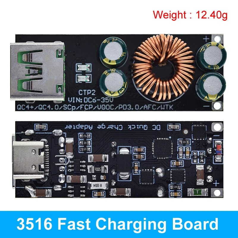 QC4.0 QC3.0 USB Type-C Mobile Phone Quick Charge Adapter 6 -35V Step Down Buck Boost Module for Huawei SCP/FCP Apple PD Qualcomm