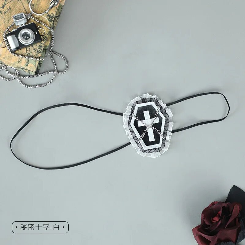 Готическая черная регулируемая маска для глаз 13