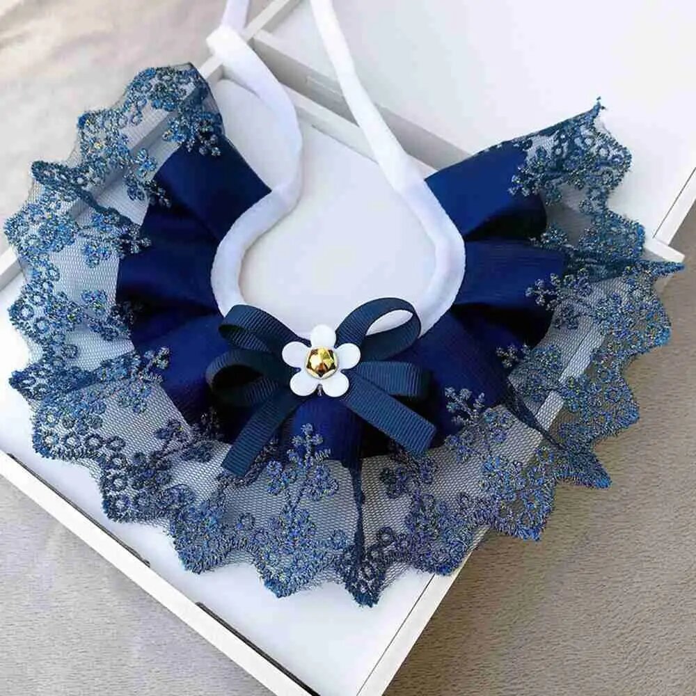 Кружевной ошейник для кошек и собак Dark Blue