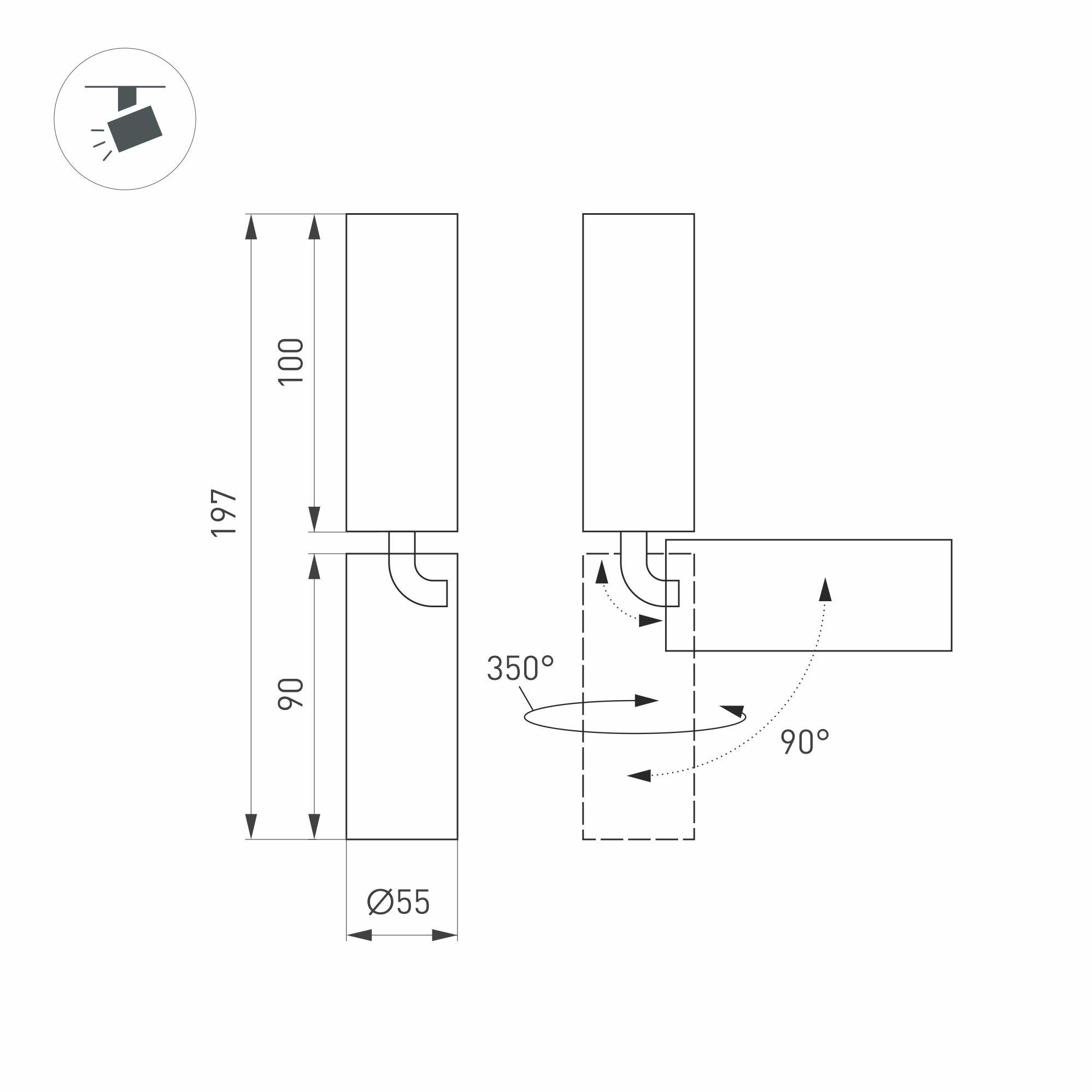 Светильник Arlight Светильник SP-NUANCE-SURFACE-FLAP-R35-7W Warm3000 (BK, 36 deg, 230V) (Arlight, IP40 Металл, 5 лет)