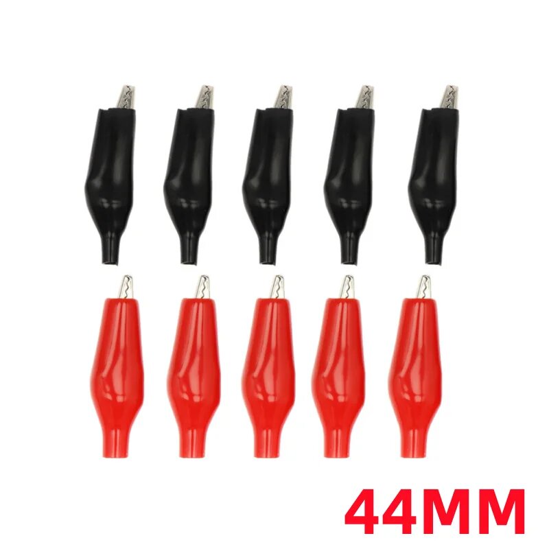 Тестовые зажимы аллигатор 44мм, Red x5 Black x5