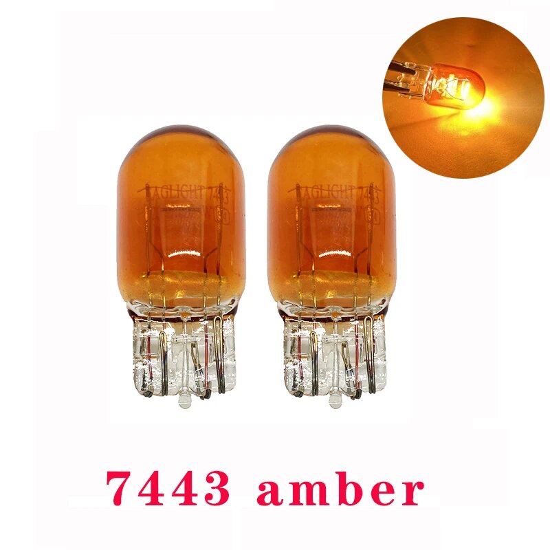 1/4/10 шт. T20 7440 7443 WY21W W21W галогенные лампы 7443 W21/5 Вт T20 супер яркий резервный фонарь заднего хода для автомобильной сигнальной лампы 12 В 7443 amber, 4piece