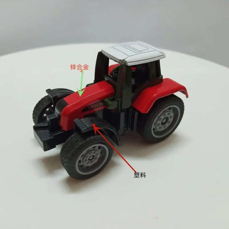 Мини-трактор игрушечный, красный, металл, цвет A
