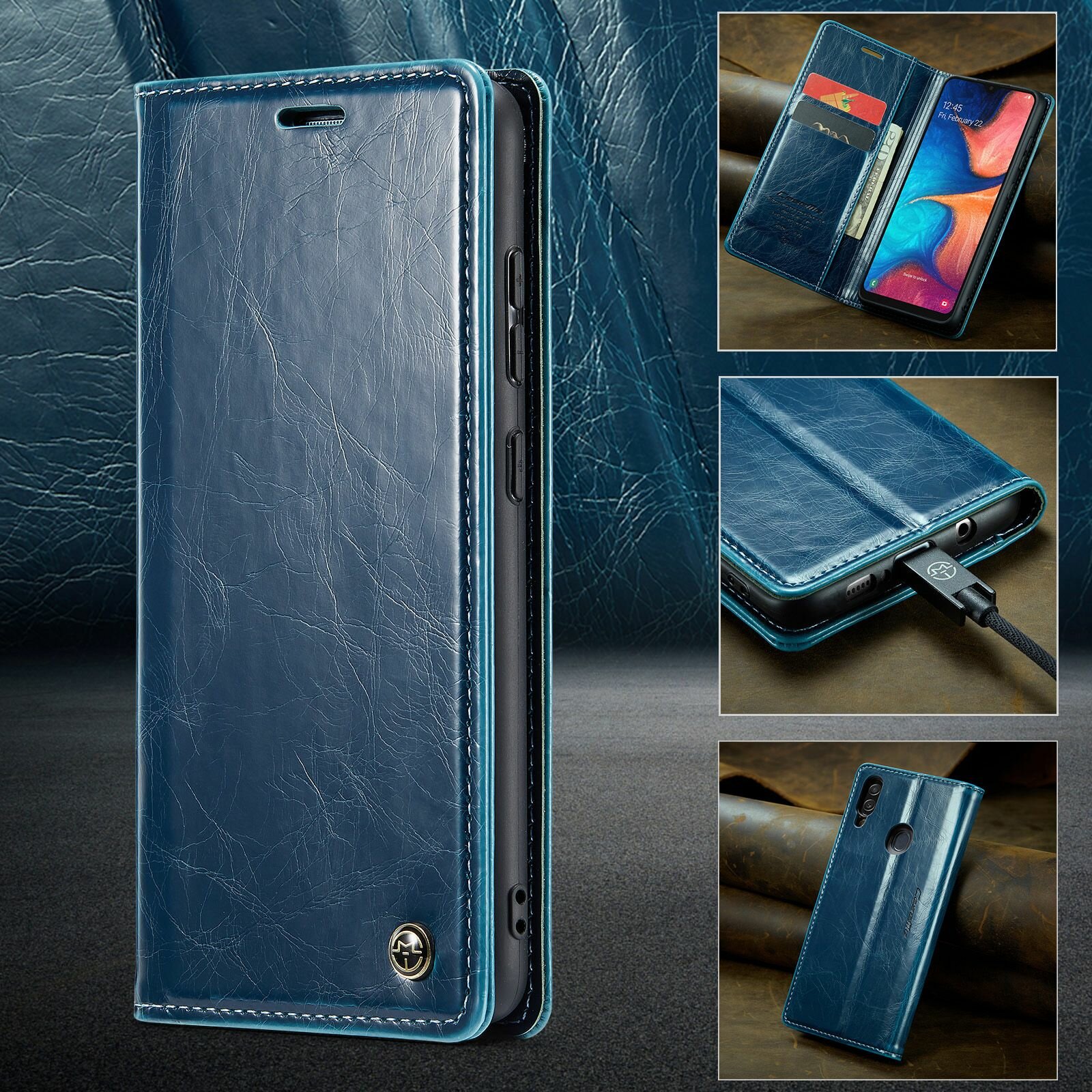 Подходит для Samsung Galaxy A20 / A30 / M10S / Самсунг A20 / A30 / M10S , чехол Кожаный , Магнитные пряжки, кронштейны, сейсмостойкие, новинки, подарки