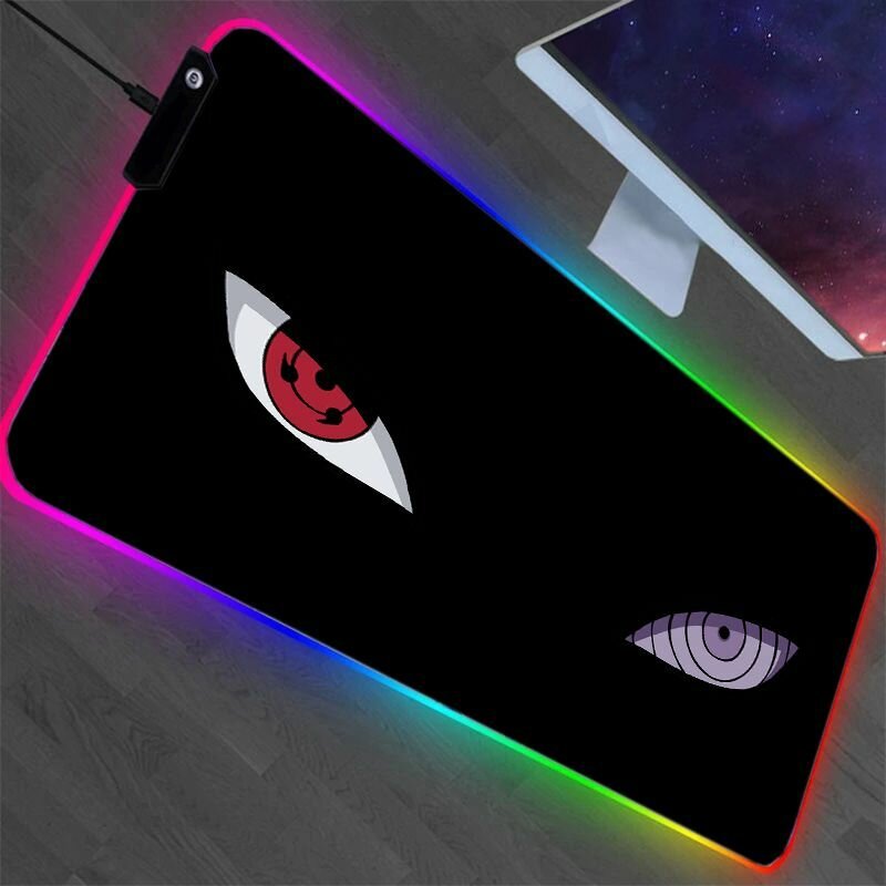 RGB Naruto большой игровой коврик для мыши аксессуары для компьютерного стола 400x900 мм клавиатура нескользящий резинов