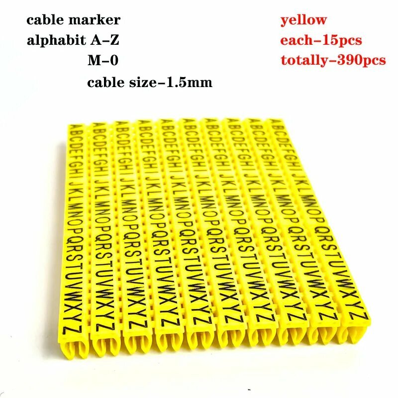 Пластиковые зажимы для маркировки кабеля Alphabit M-0 желтые M-0-390PCS-yellow