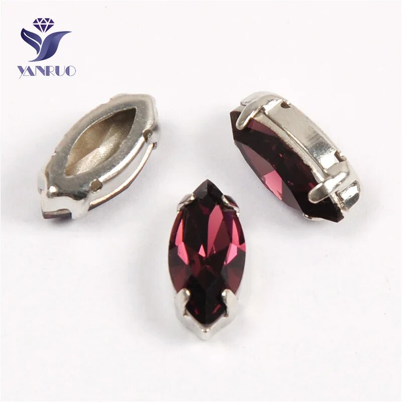 Стразы YANRUO 4200 Navette Кристаллы 5x10mm 35Pcs, Amethyst