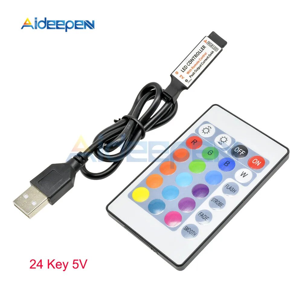 RGB контроллер для светодиодной ленты 24 Key 5V