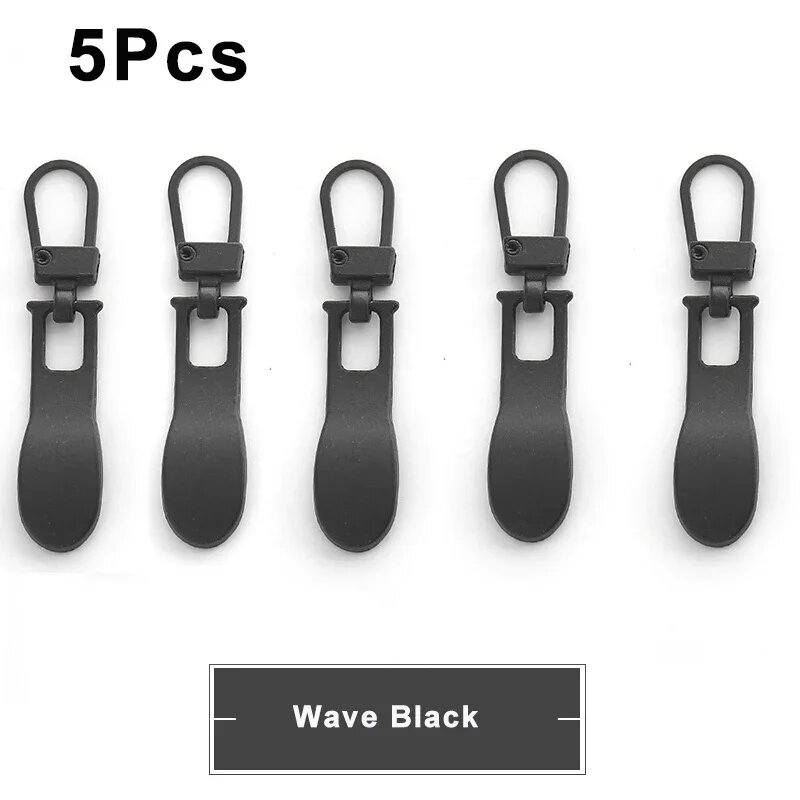 5 шт. Ползунки для молнии Wave Black