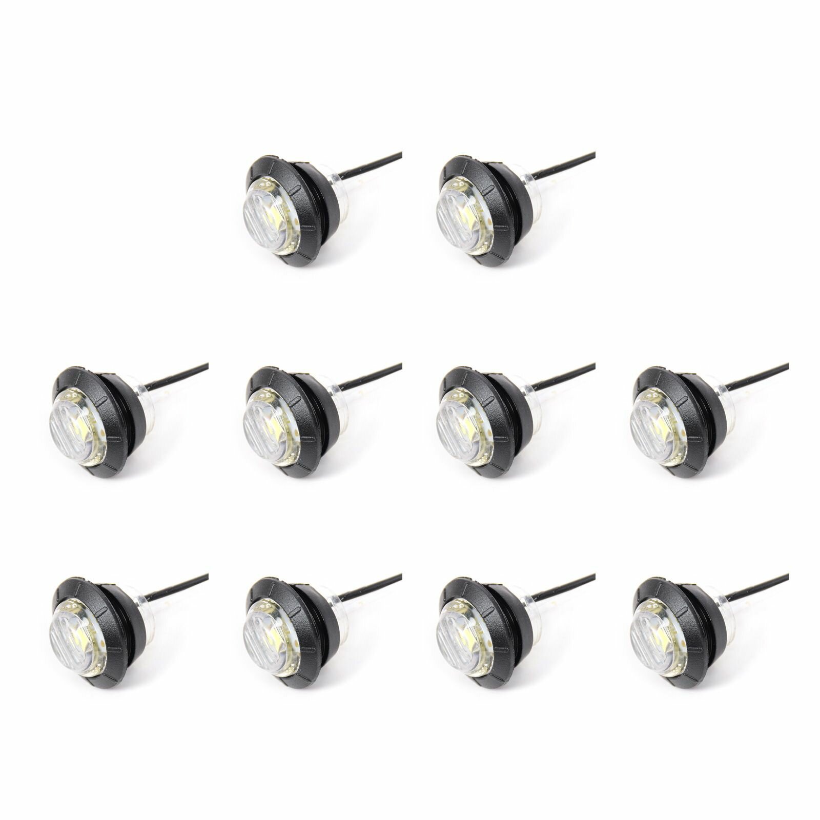 10 шт. круглые светодиодные габаритные фонари передние и задние боковые индикаторы для грузовика, автобуса, прицепа, фургона, каравана, лодки