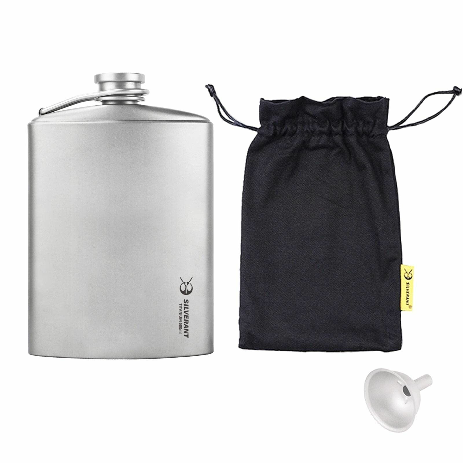 Туристическая титановая бутылка для вина SILVERANT,300ml/500ml, Версия с полированным песком-