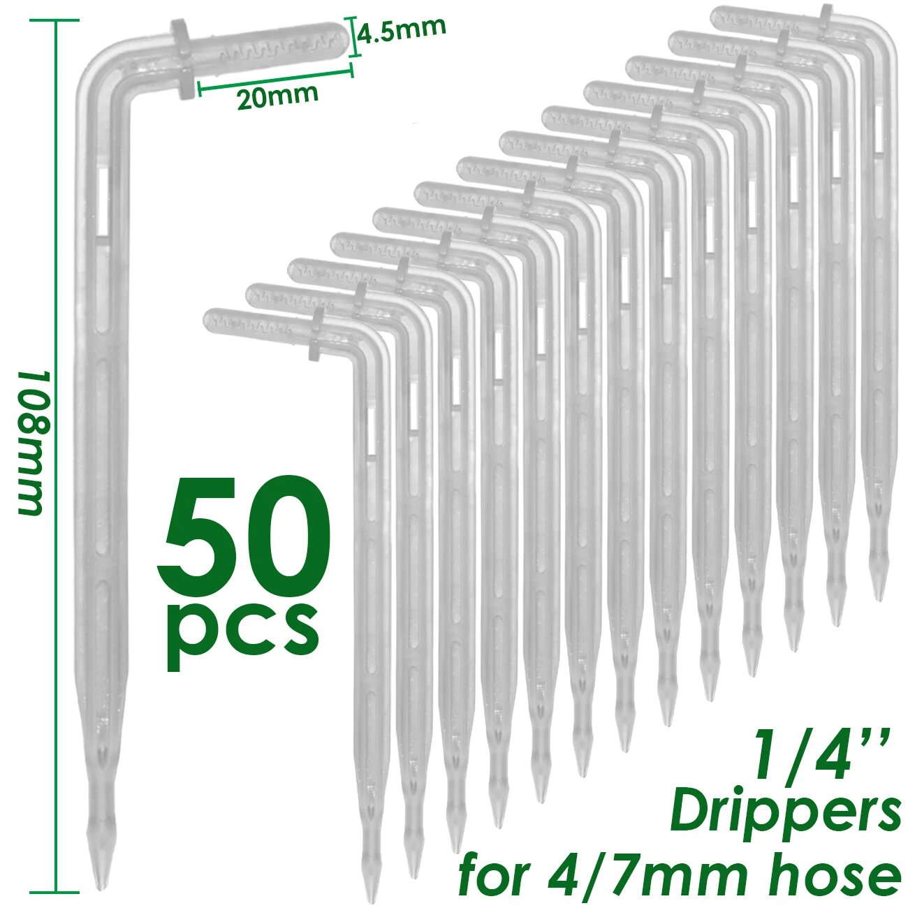 KESLA 50 шт. пластиковые соединители 3-х сторонние для трубок 4/7 мм M-50PCS