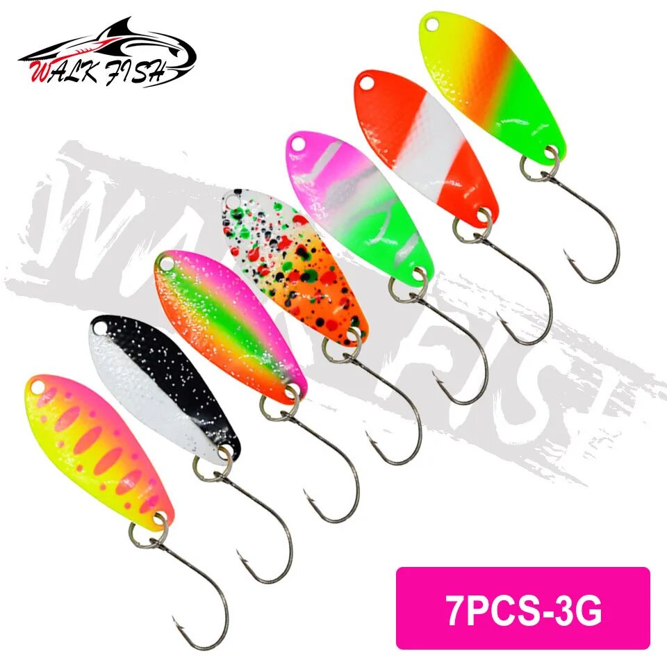 Блесна-ложка WALK FISH 7pcs 3g, Mix Color