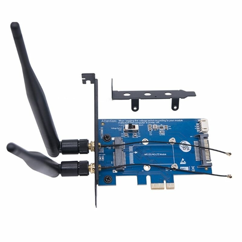 Переходник Mini PCI-E PCI Express на 1x со слотом для SIM-карты Wi-Fi и 3G/4G/LTE
