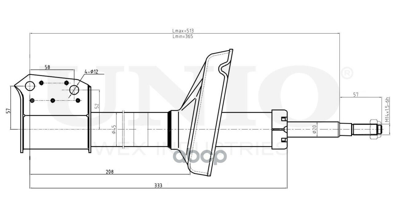 Амортизатор Renault Symbol 08- Газ. перед. UNIO арт. SAB10626