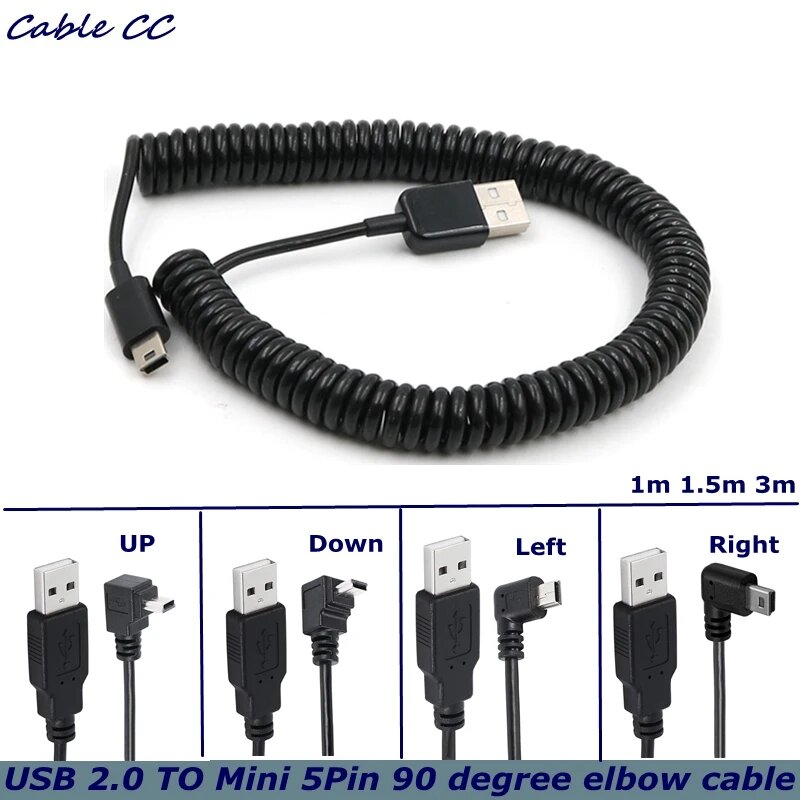 Кабель USB A - mini USB, 1м, черный — фото 1