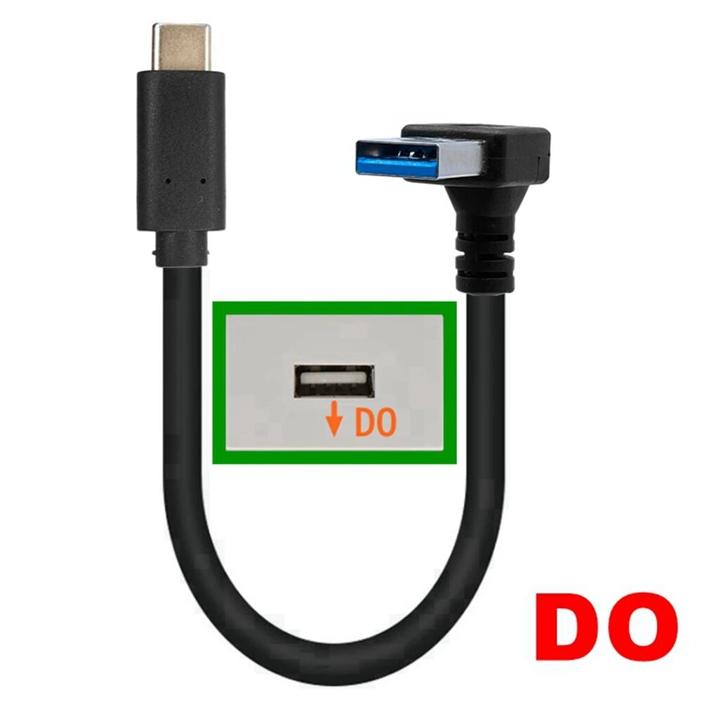 USB кабель 90 градусов черный 0.2 м AMDO-CMST