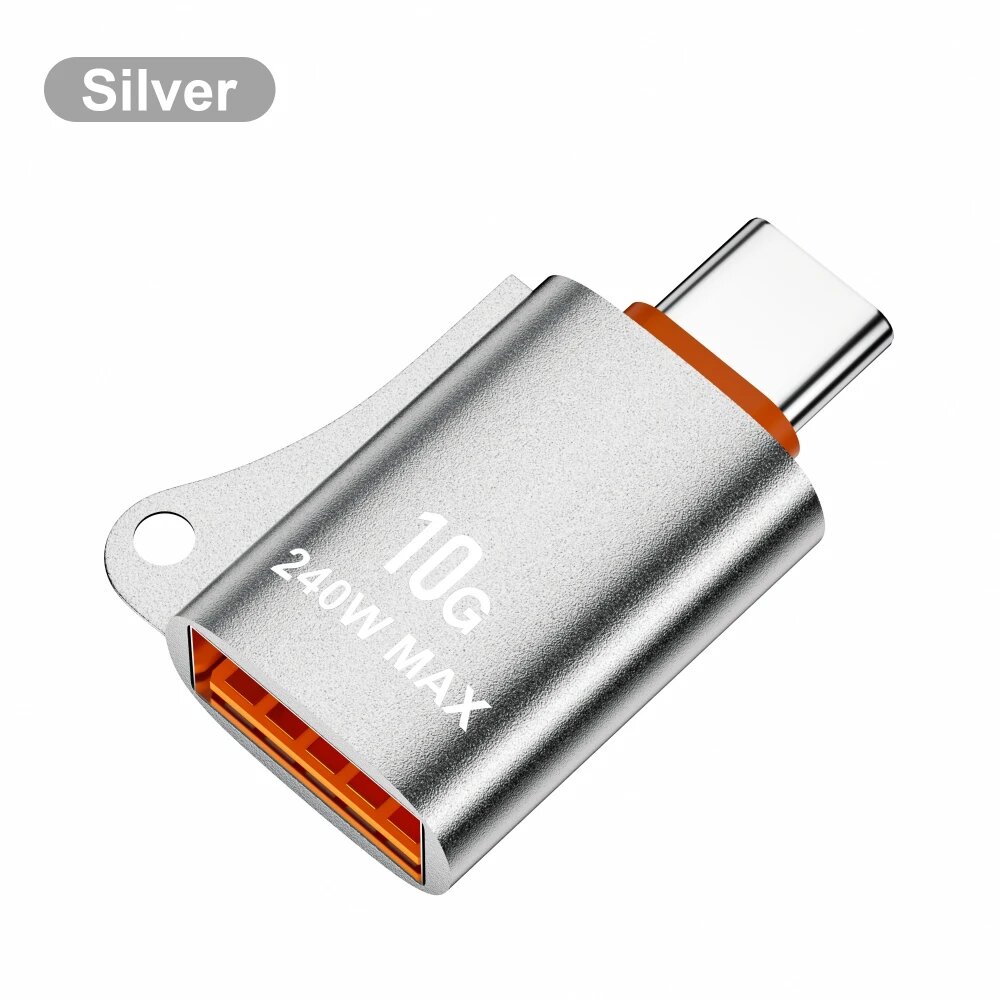 Адаптер-конвертер Elough 10A OTG USB 3.0 Type C В Mini USB Для Быстрой Зарядки, Серебряный, sliver