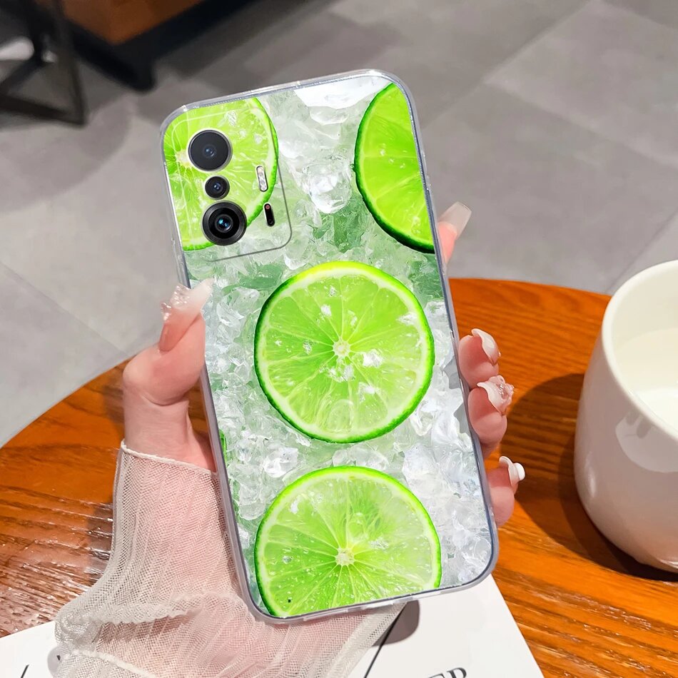 Чехол Xiaomi 11T Pro, лайм на льду, U369, силикон